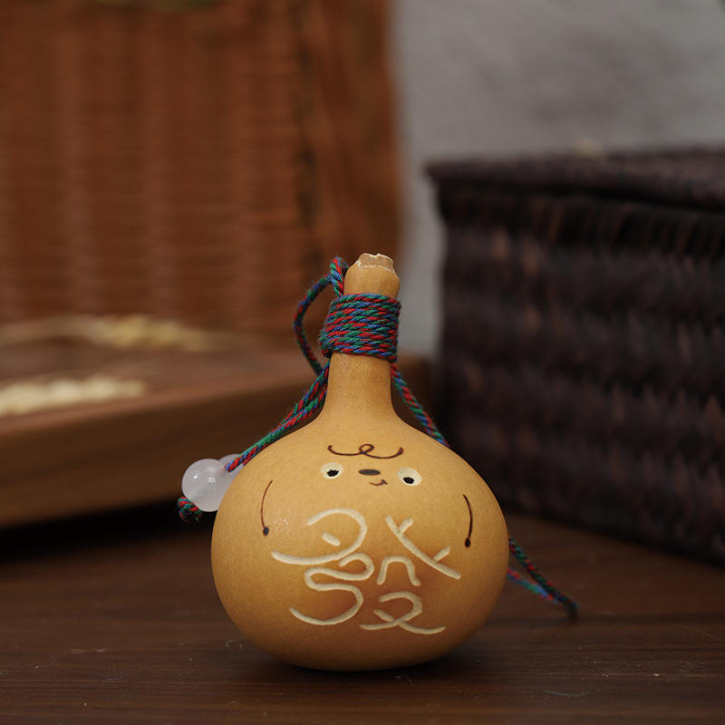 Handmade Wood Gourd Pendant Cute Cartoon Calabash Hanging Ornament Hand ...