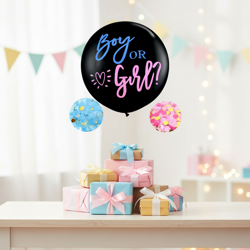 BLN Kid Latex Round Balloon Set 1 Pack Gender Reveal 36inch Unisex 2 ...