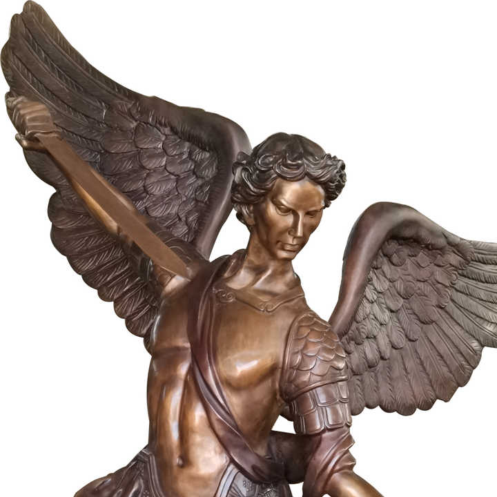 Statua Di Angelo Che Uccide Demone Statua Vintage Dell'Arcangelo