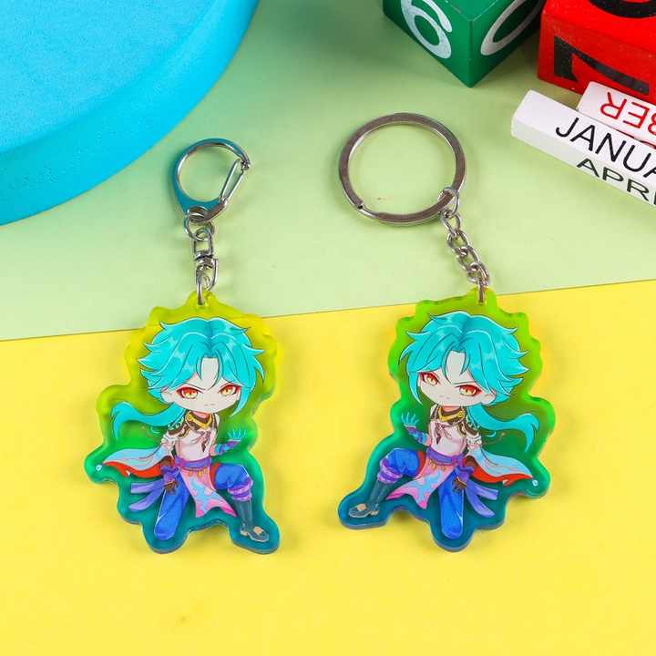 Customized Cute Anime Keychains Translucent Acrylic Charm in Cartoon ...