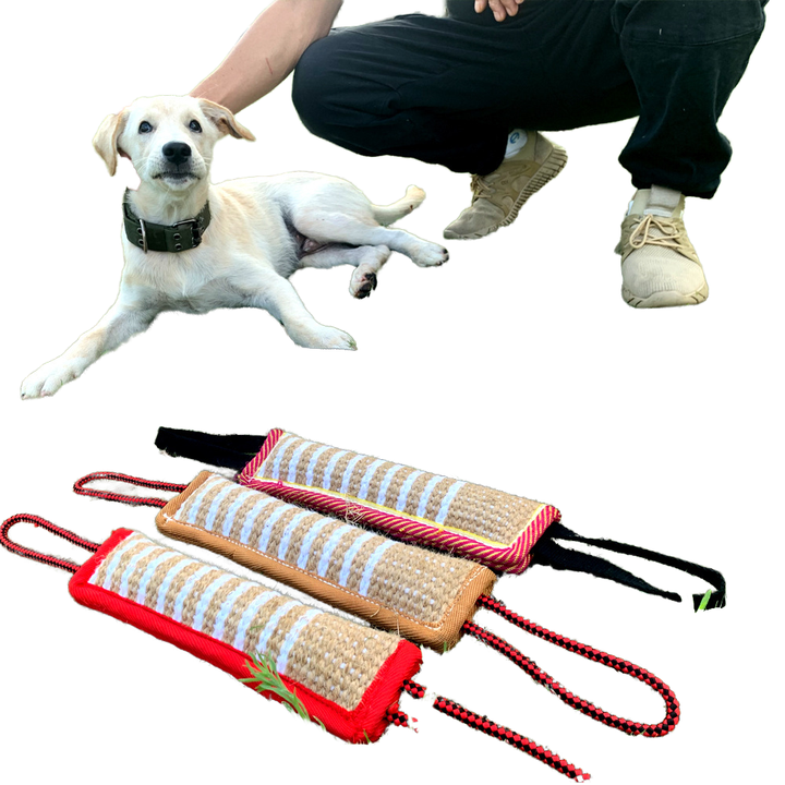 Heavy-Duty Jute Dog Tug Toy Tear-Resistant Bite Training Stick K9/Pet ...