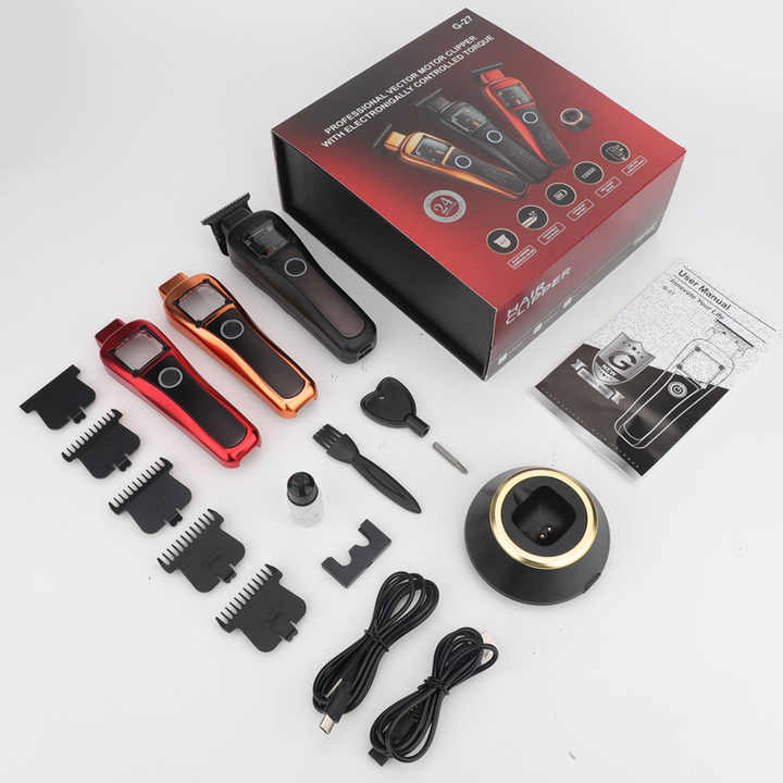 Professional Brushless Motor Hair Trimmer Cordless Barber Electric Hair ...