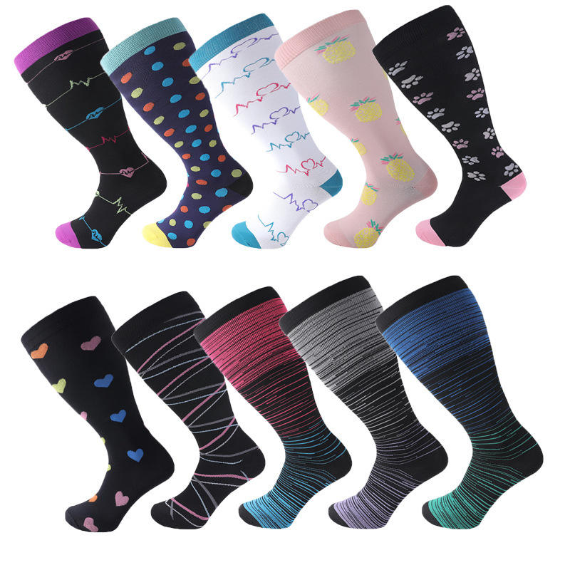 2XL Compression Socks for Women and Men 20-30mmHg Plus Size Wide Calf ...