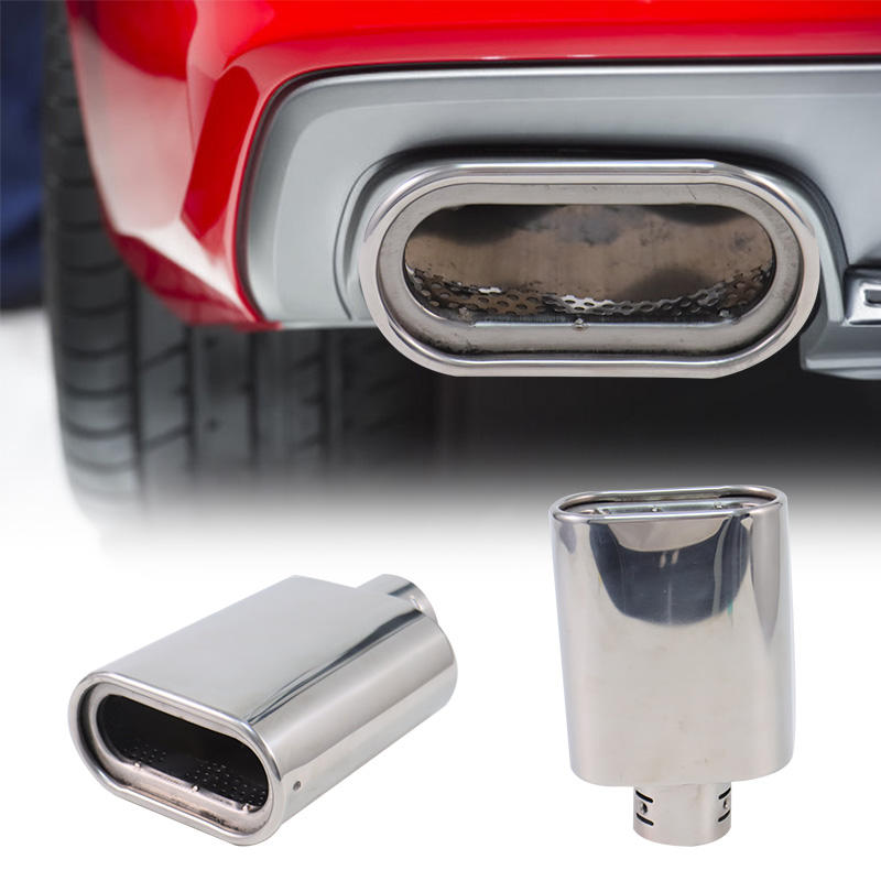 63mm Inlet Flat Straight Stainless Steel Tailpipe with Mesh Inside for ...