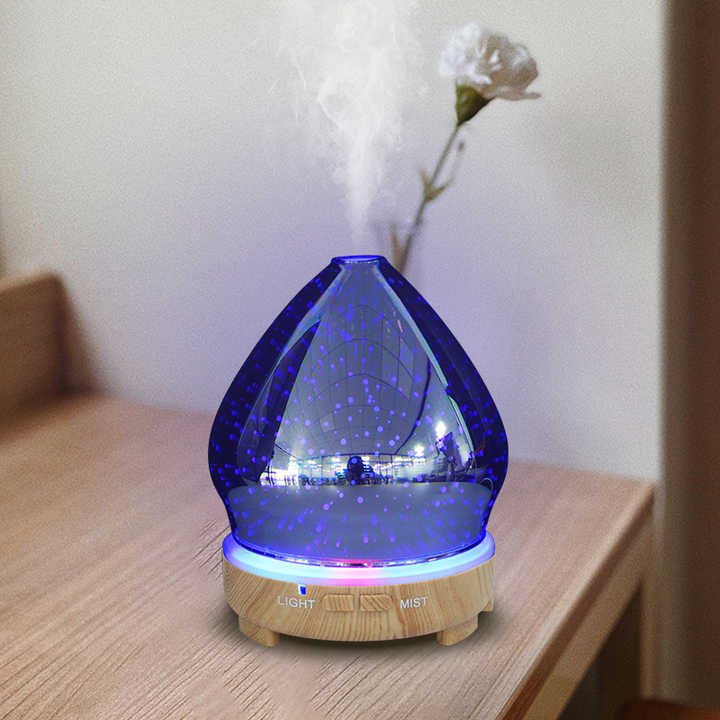 the most sold 2025 3D Glass electrical diffuser 100ml Night desk Lamp ...