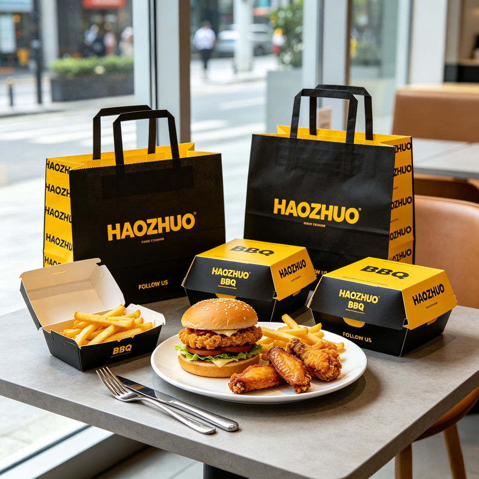One-stop Premium Custom Fast Food Takeaway Packaging Set Recyclable ...