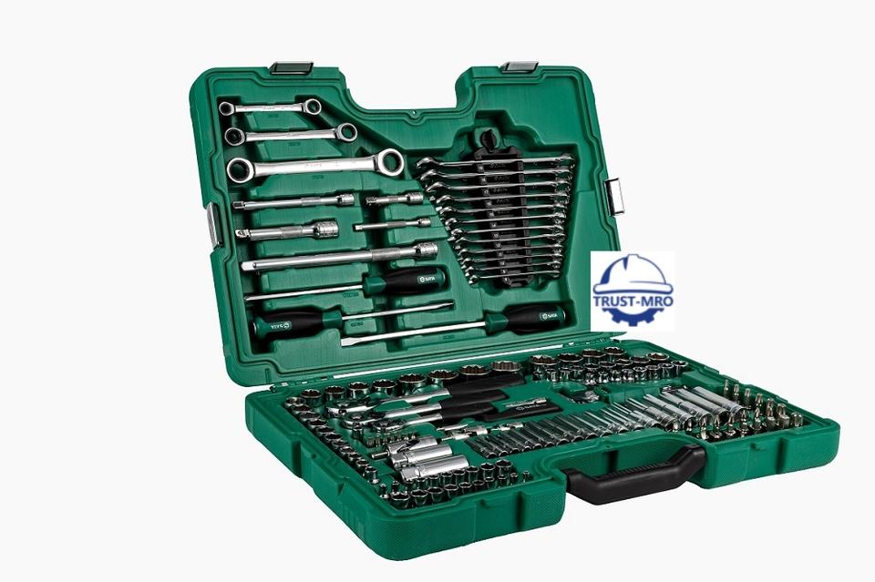 SATA 09510 150-Piece Socket Wrench Set 1/4 3/8 1/2 Drive Metric SAE 6 ...