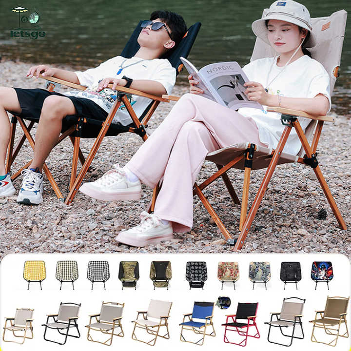 Outdoor Folding Recliner Portable Adjustable Nap Chair Aluminum Camping ...