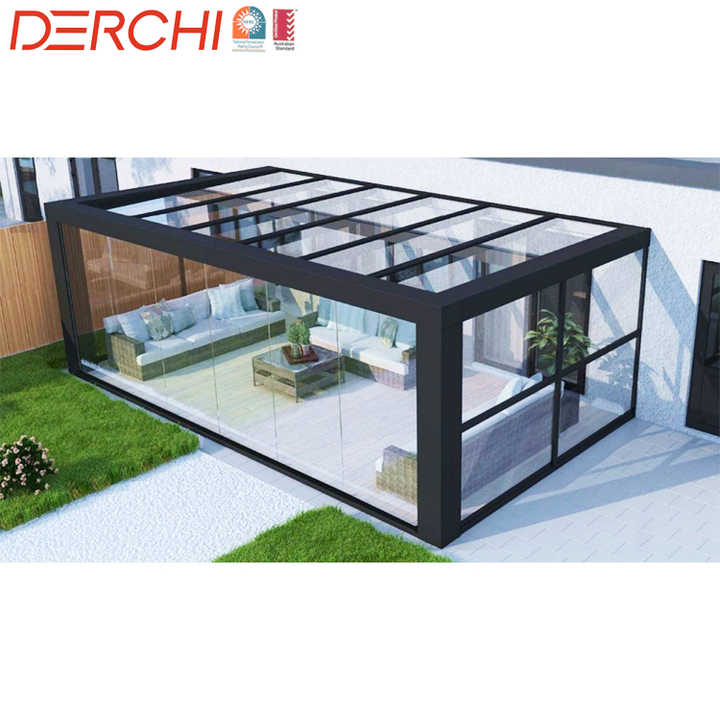 DERCHI Modern Outdoor Aluminum Glass Sunroom & Garden Veranda ...