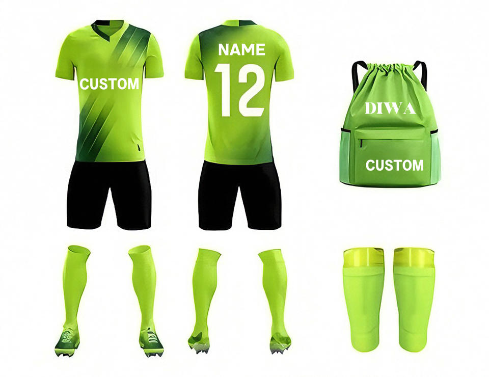 Customizable Training Wear Football Uniforms Green and White Shirts ...