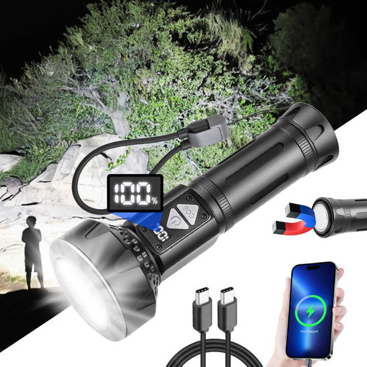 Dual Color COB Flashlight Work Light 30W LED Yellow White Type-C IPX4 ...