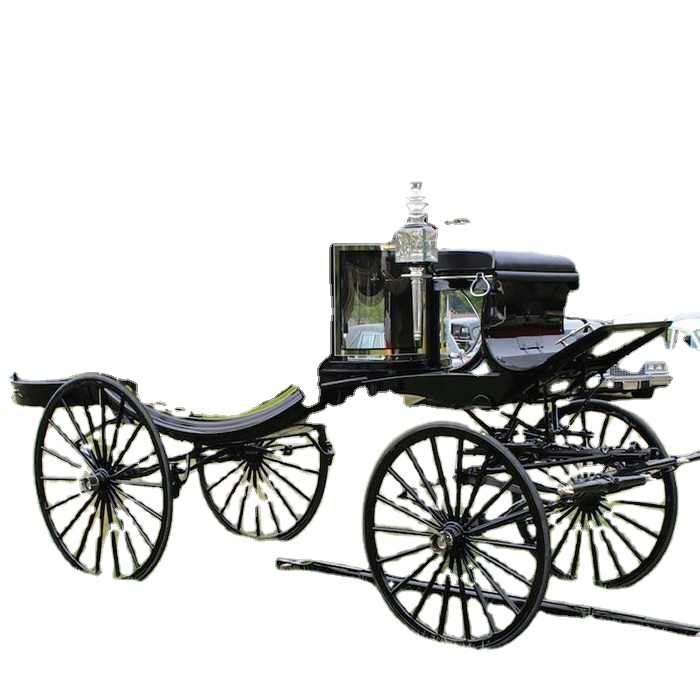 Victorian Style Black Horse-Drawn Hearse White Electric Funeral Van ...
