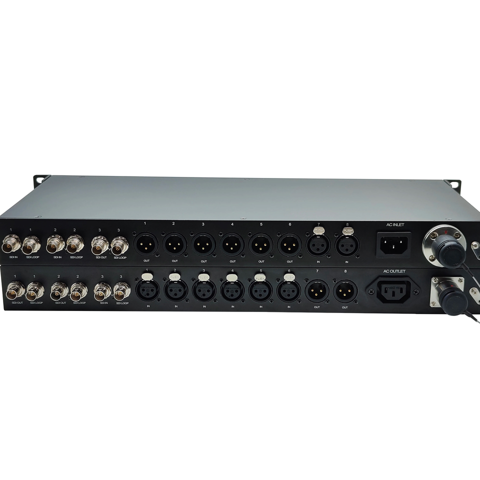 12G-SDI Optical Fiber Converter with XLR Audio Single Mode 3K93C Fiber ...