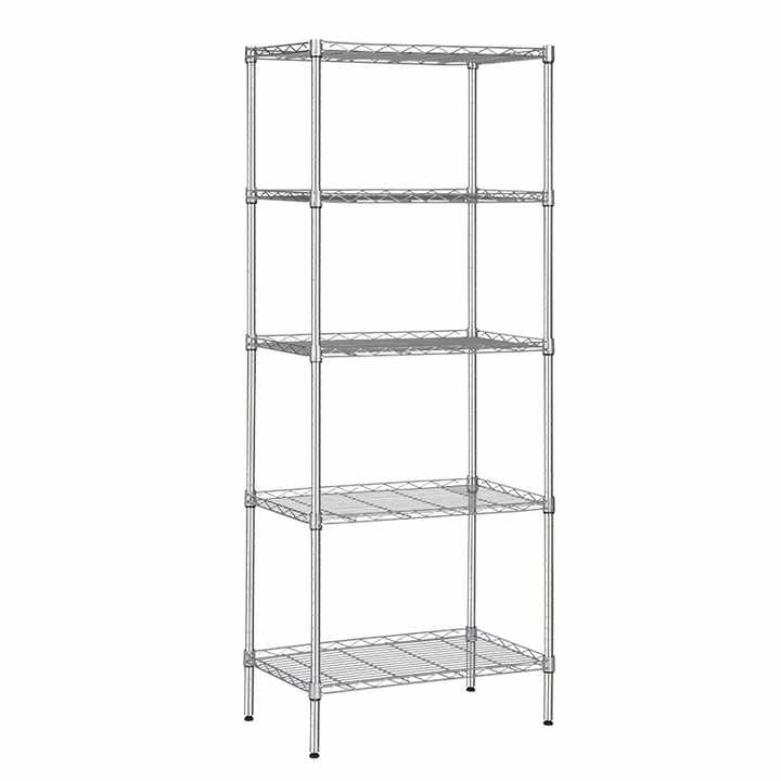 Commercial-Grade 5-Layer Chrome Wire Rack with Non-Slip Pads 500lb ...