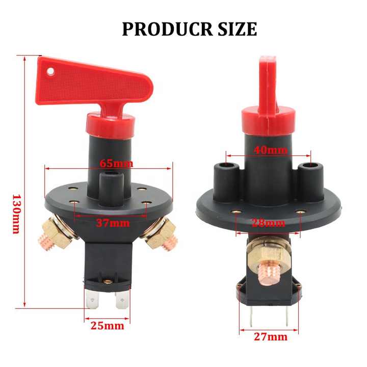 200A Battery Switch With Key DC 12V-24V 4 Hole Isolator Cut Off Power ...