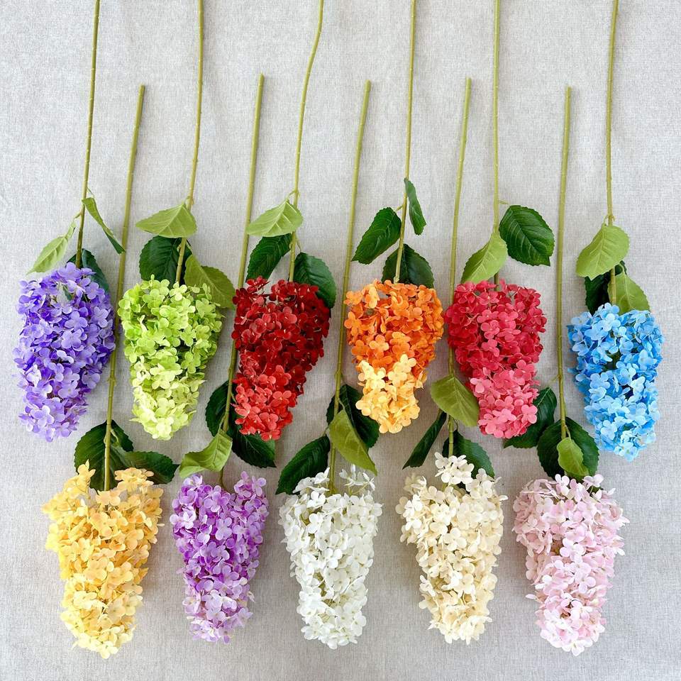Artificial Plastic Hydrangea Flower Long Stem for Back to School Home ...
