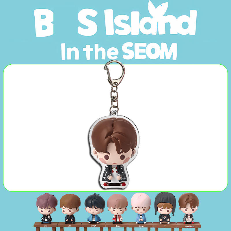 Cute Cartoon Idol Character Acrylic Keychain Chibi Style Figure Pendant ...