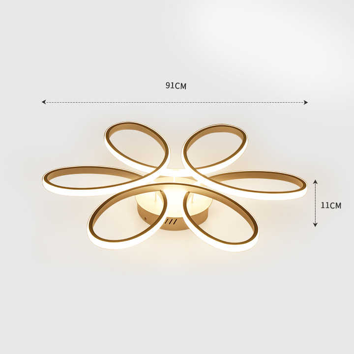 Modern Flower Shape Ceiling Lamps Living Room 220v Acrylic Gold ultra ...