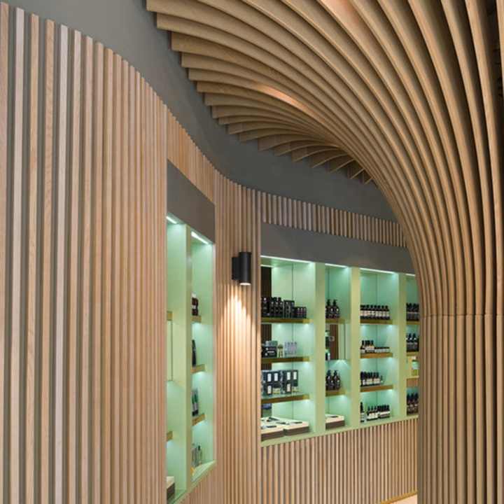 Custom Aluminum Fireproof Stretch Wave Baffle Ceiling Tiles
