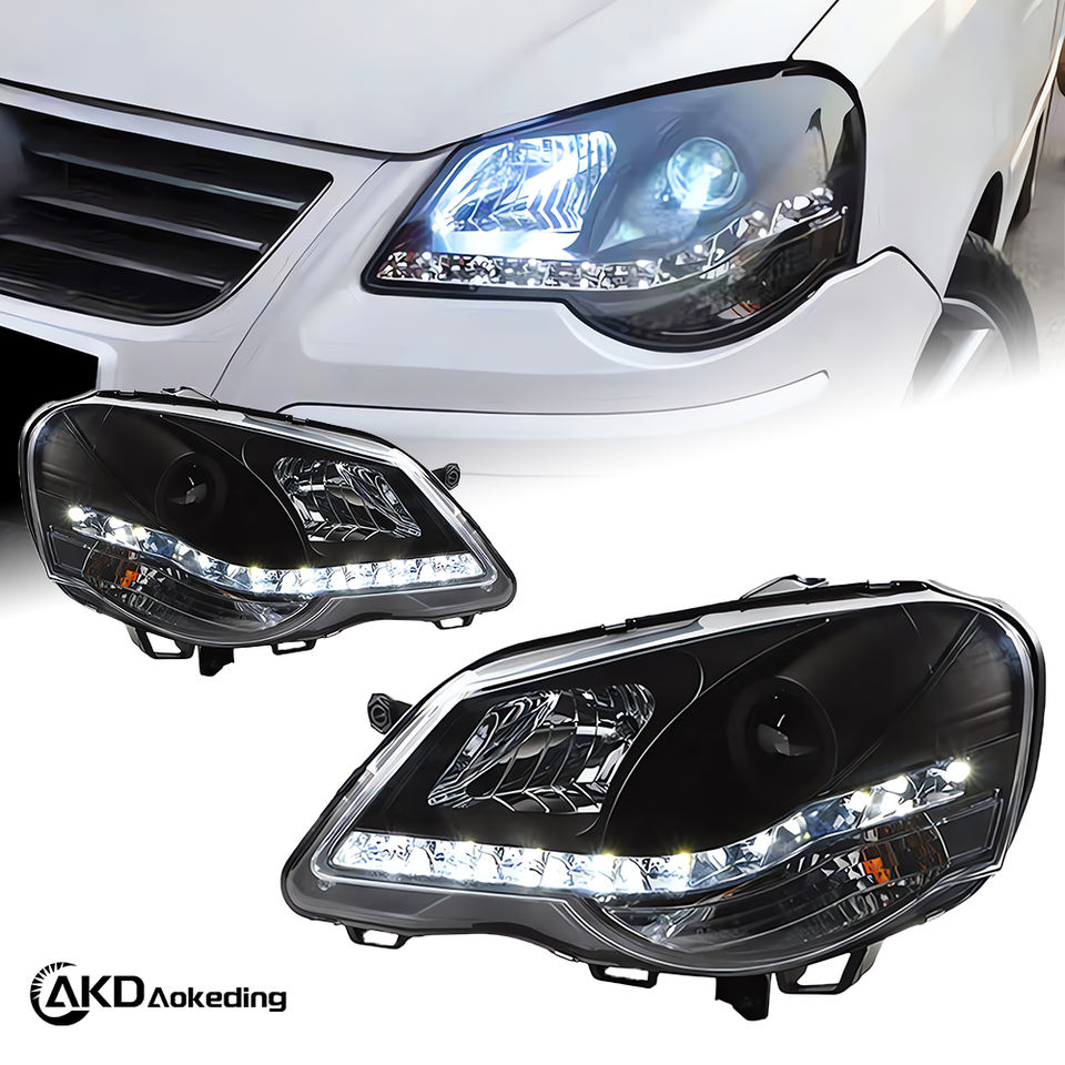 Car Lights for VW Polo LED Headlight Projector Lens 2006-2010 Vento ...