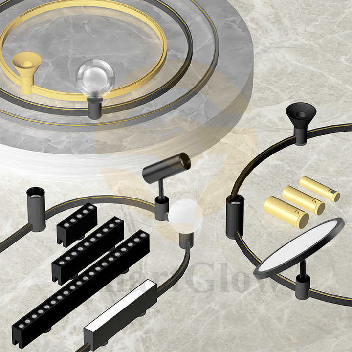 48V Mini Magnetic Track Smart System 13mm Track Rail Aluminum Surface ...