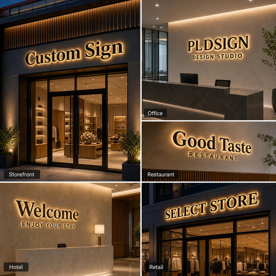 Custom Illuminated Metal Signage Front & Backlit Signs Custom ...