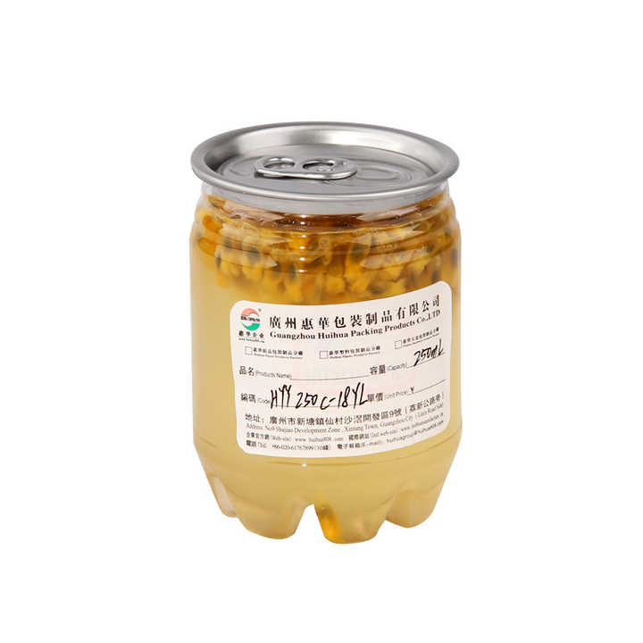 Canette de boisson gazeuse transparente en plastique, avec bouts ...