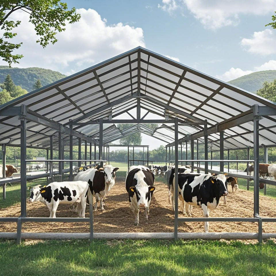 LONTE Factory Wholesale Livestock Shelter Cow Shed Steel Building ...