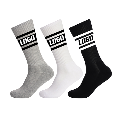 Custom Cotton Print Crew Socks - High Quality & Comfort
