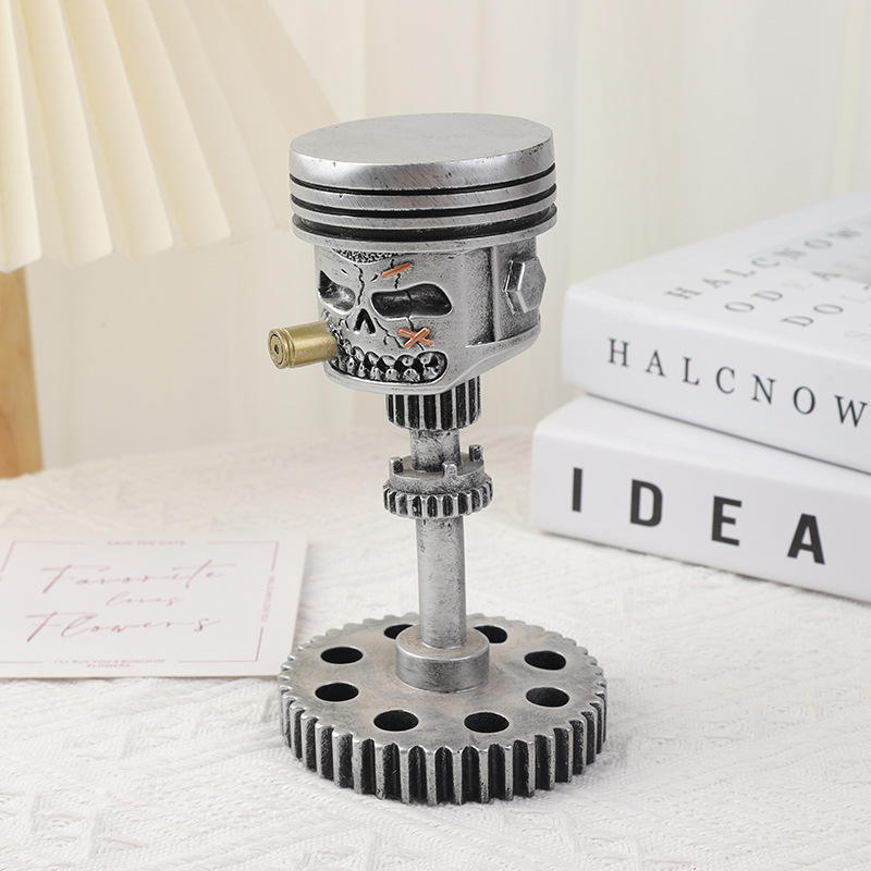Customized Oem Pistoned Skeleton Face Decorative Ornaments Resin Piston ...