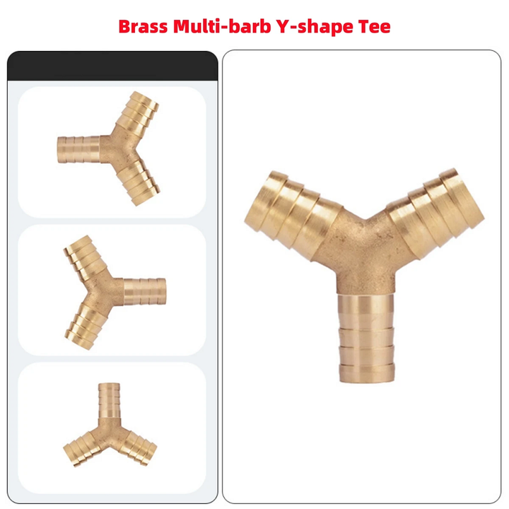 Copper Y-Shaped Pipe Fittings 6/8/10/12/14/16/19mm Water Pipe 3-way ...