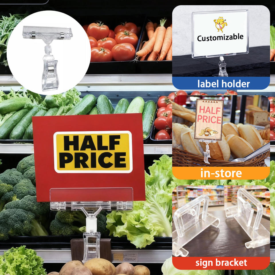 Easy POP Clip Sign Holder Custom Adjustable Plastic Display Clip for ...