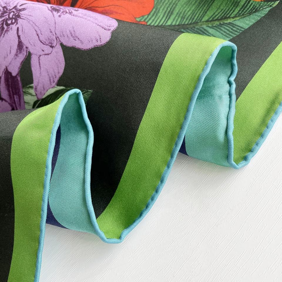 Wholesale Custom Made 100% Silk Scarf Double Printing