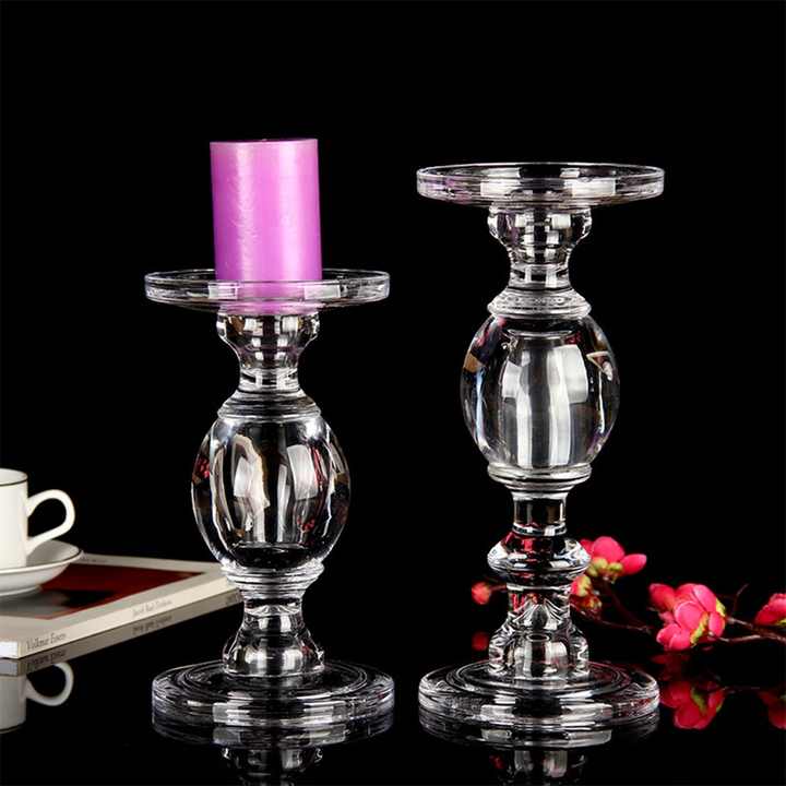 Glass Candle Holders Elegant High Foot Candlestick for Wedding ...