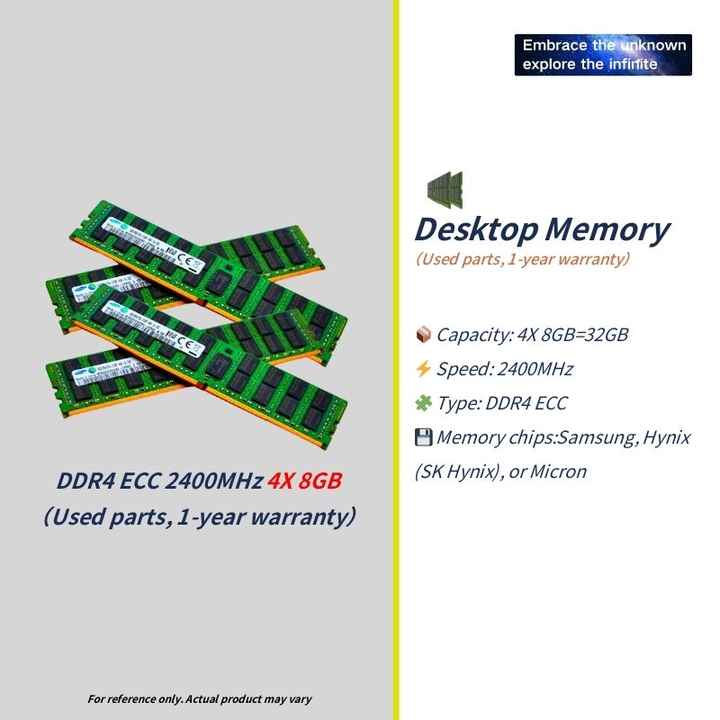 PANDL Desktop Mainboard Intel Xeon E5 2686 V4 Quad Channel 4X8GB 32GB ...