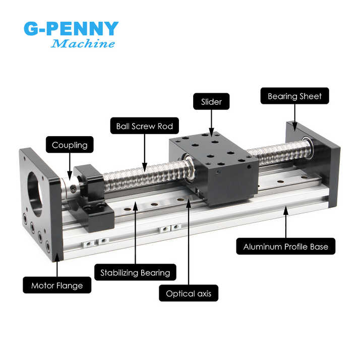 Nema23 CNC Sliding Table Z Axis: SFU1204 1605 / 1610 Ball Screw & Square Double Linear Guide ...