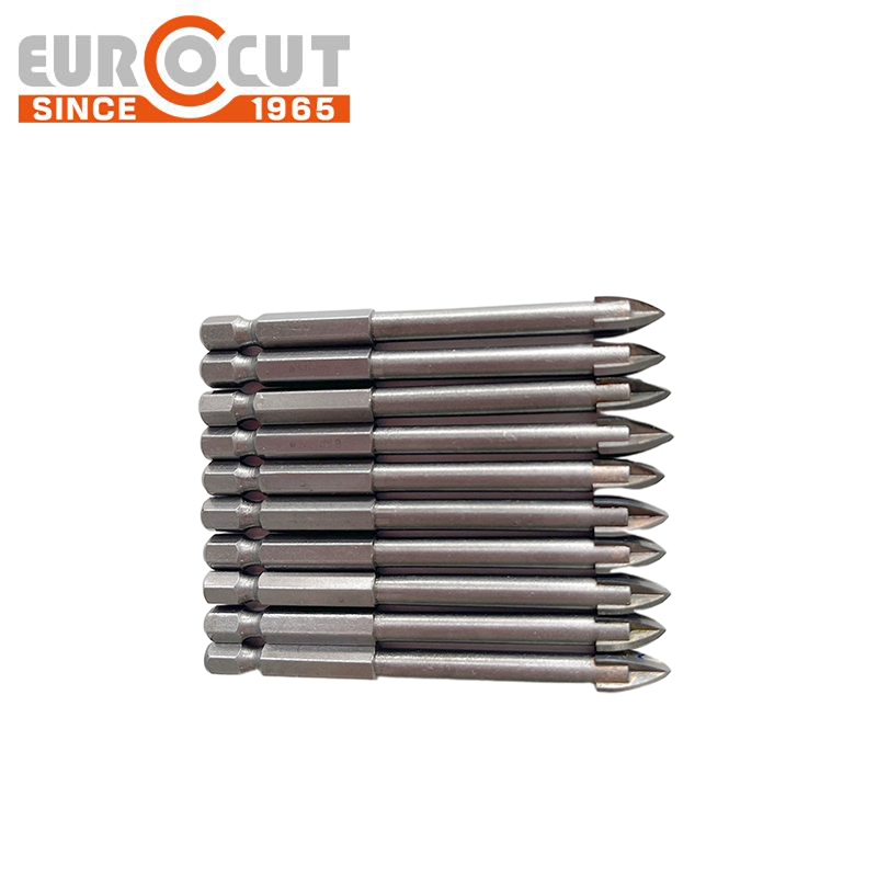 EUROCUT Flat/Cross Tip Design Glass Drill Bit with Hex Shank ...