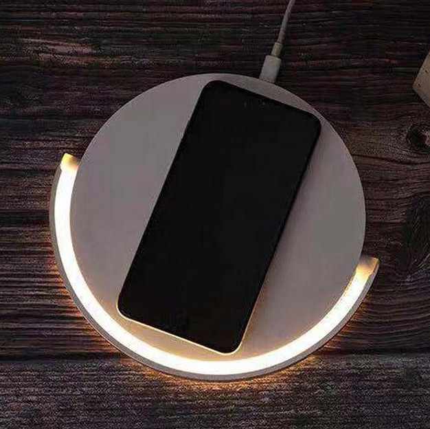 Universal 10W Fast wireless charger Wood Multi Table Lamp led desk lamp ...
