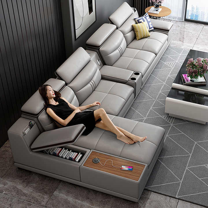 Luxury Wooden Sofa Set for Modern Living Room - Smart Sofa