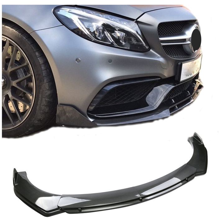 Carbon Fiber Look Front Bumper Lip Spoiler Splitter for Mercedes-Benz ...