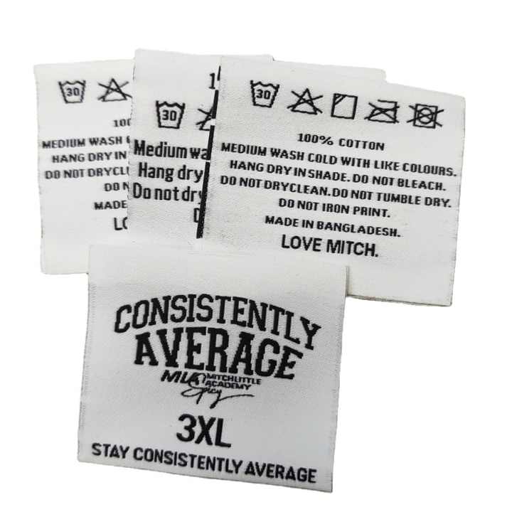 Custom Eco-Friendly Woven Apparel Labels - Center Fold, OEM