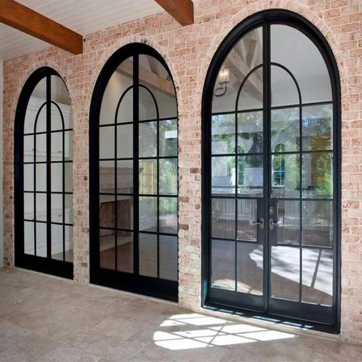 Modern Commercial Glass Double Door with Steel Frame - OEM | Wholesale