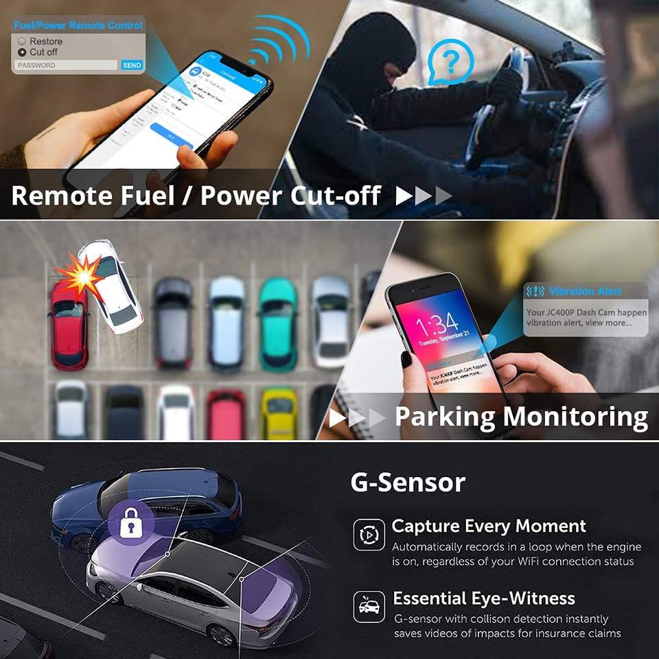 Carlover 4G LTE AI Dashcam Video Recorder with Dual Lens Remote Access ...