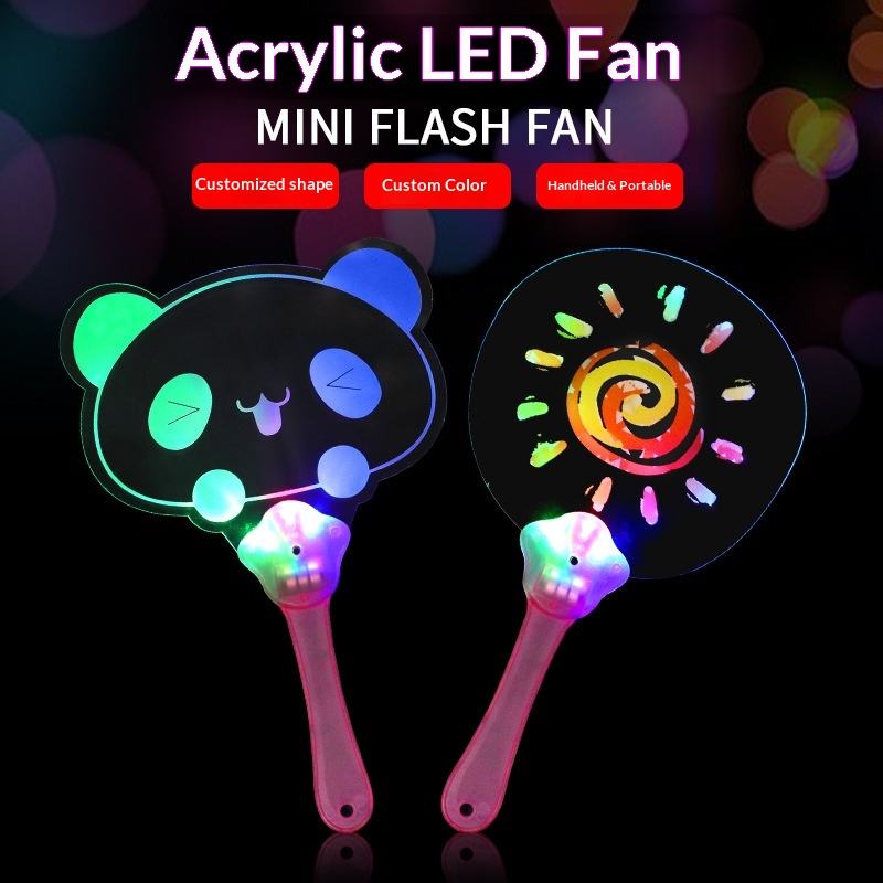 Multicoloured Acrylic Fan, Cartoon-themed Advertising Glow Stick, Party ...