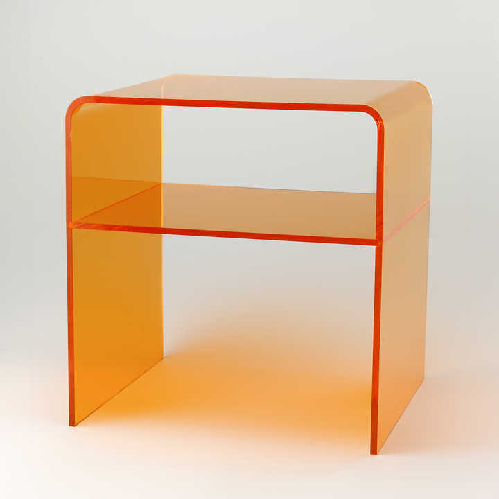 Custom Transparent Orange Acrylic Side Table for Home and Office ...