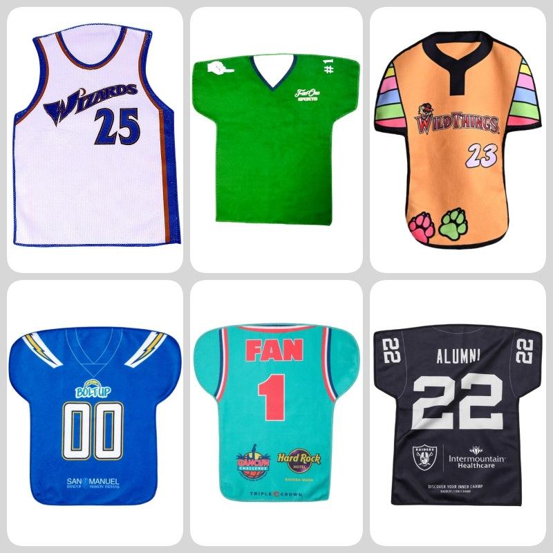 Dye Sublimation Blanks Towels Basketball Football Slogan Jersey Shaped ...