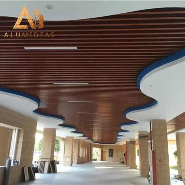 Aluminium Timber Look Ceiling Wood Slat Tubes Good Quality Construction ...