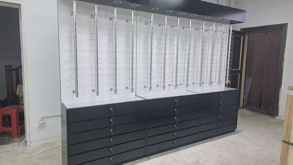 Wooden Optical Display Cabinets Customized High-End Sunglasses Eyewear ...