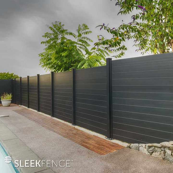 2023 Hot Sale Privacy Metal Garden Black Angle Slat Aluminum Fence ...