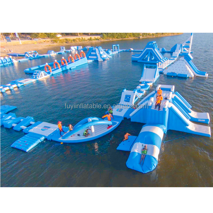 Lake Floating Inflatable Aqua Park - Water Fun Extravaganza